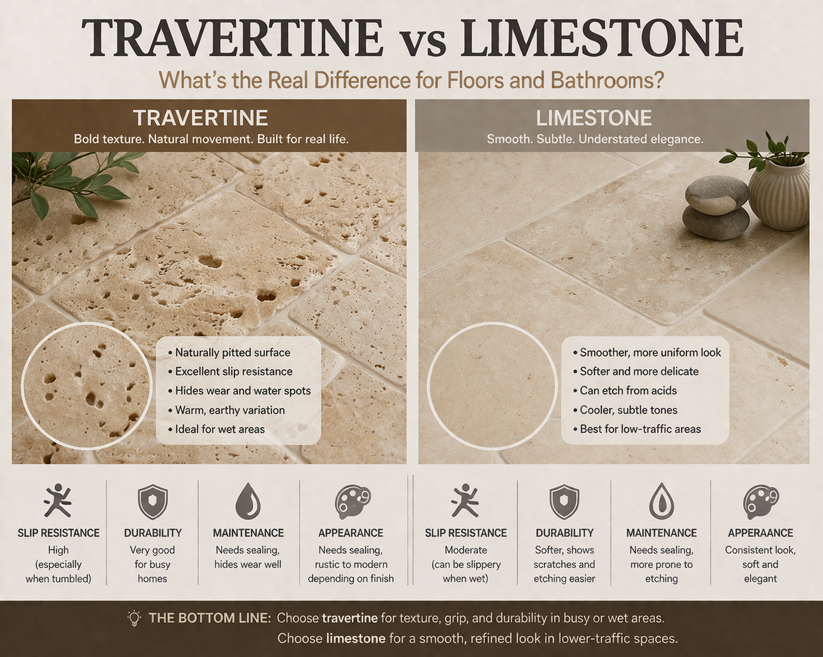 Travertine vs Limestone Tile: What’s the Real Difference for Floors and ...