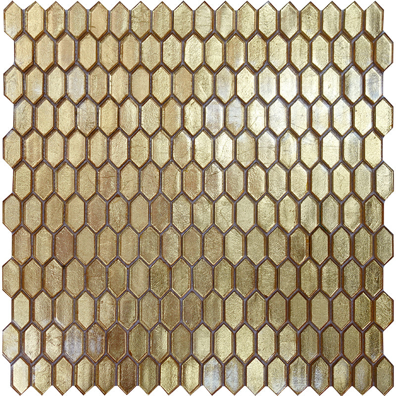 Picket Gold Glass Mosaic Tile | MosaicBros.com