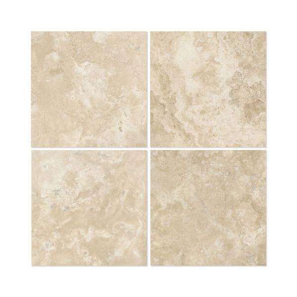 16 x 16 Honed Light Travertine Tile | MosaicBros.com