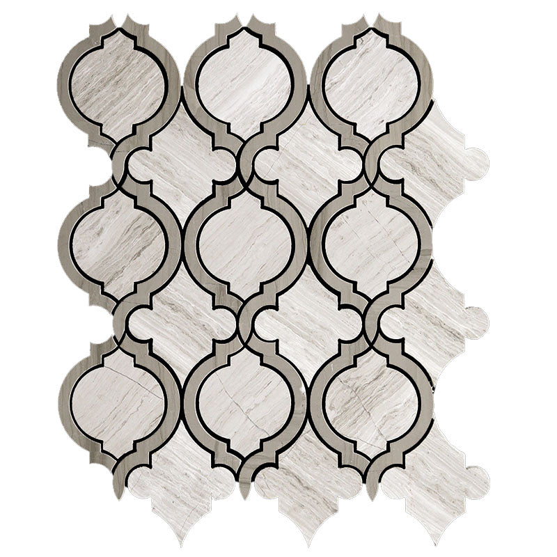 WATERJET TRELLIS 1 stone Mosaic Tile | MosaicBros.com